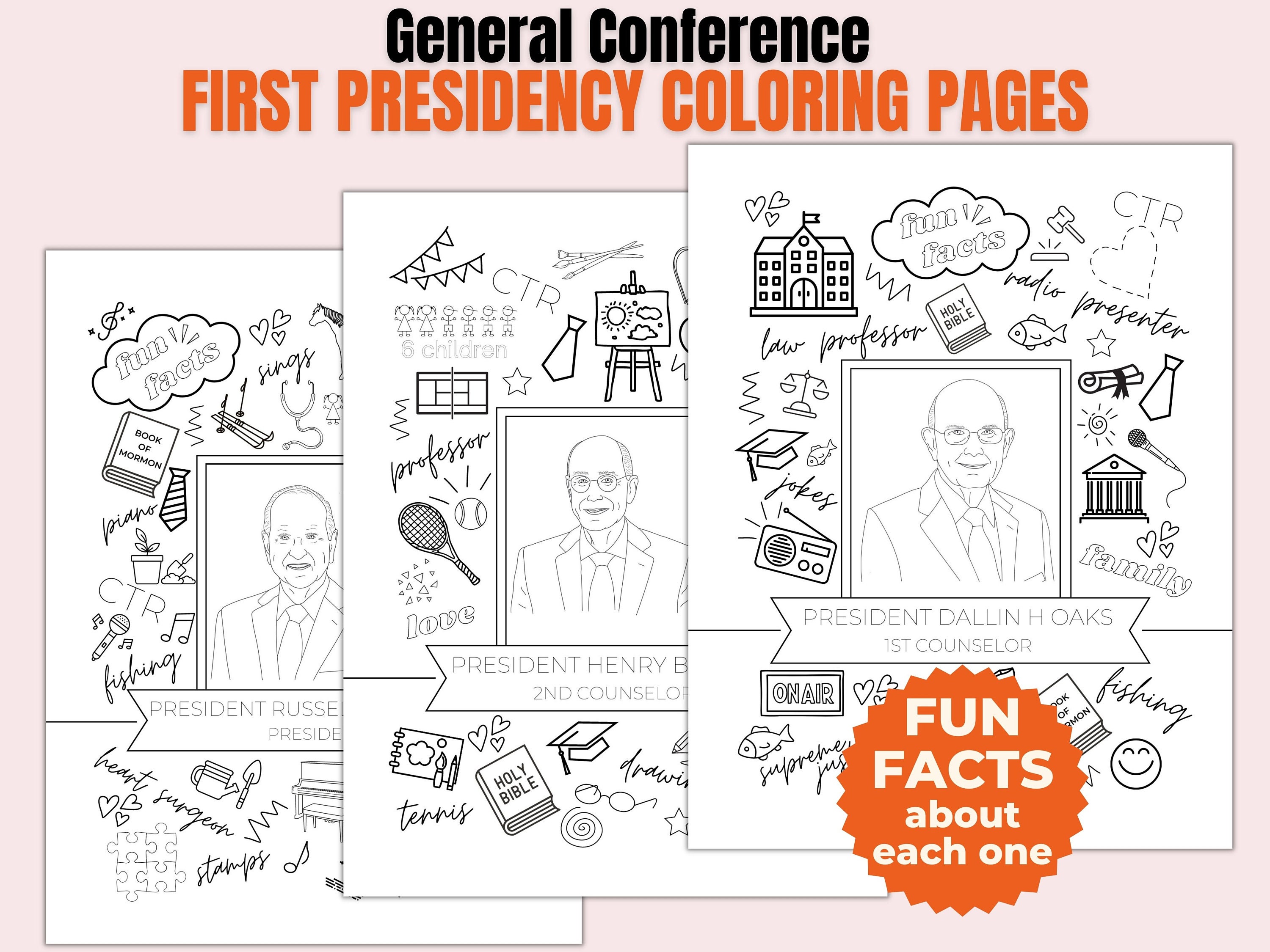 General Conference Coloring Page | LDS First Presidency | LDS Coloring ...