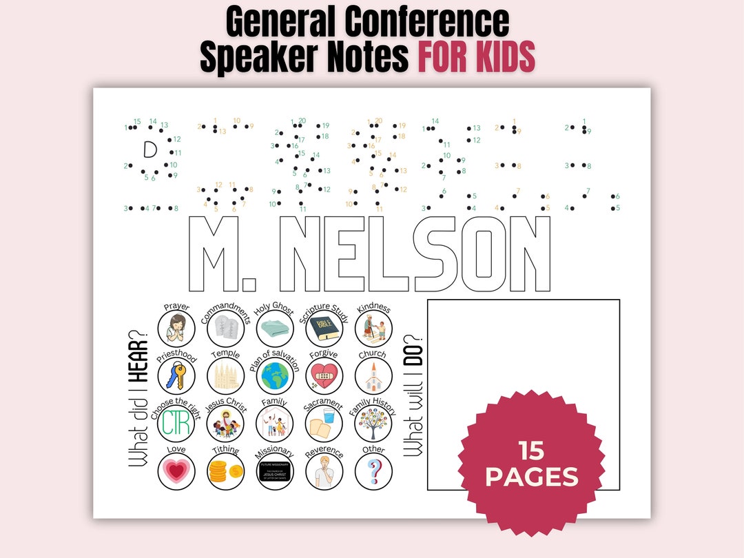 General Conference Speaker Notes for Kids | LDS First Presidency and ...