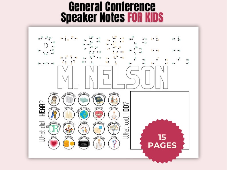 General Conference Speaker Notes for Kids | LDS First Presidency and ...