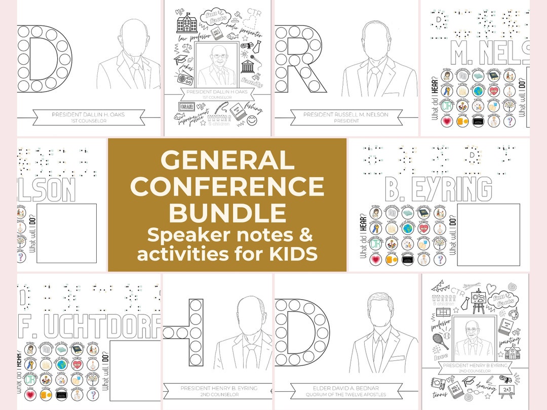 General Conference Bundle - Speaker Notes and Activities for Kids ...