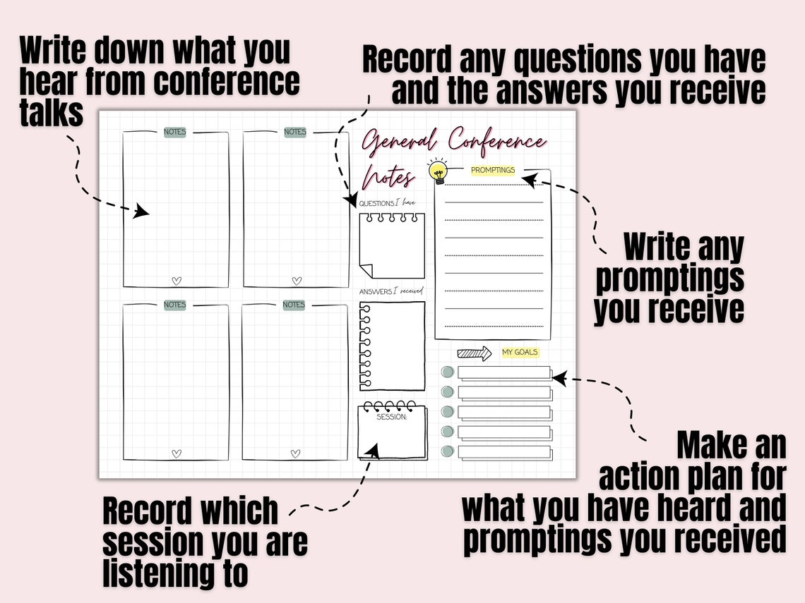 General Conference Notes Page | LDS Conference Notes | Digital Download ...