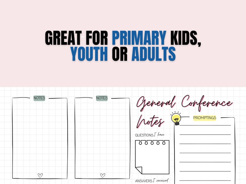 General Conference Notes Page | LDS Conference Notes | Digital Download ...