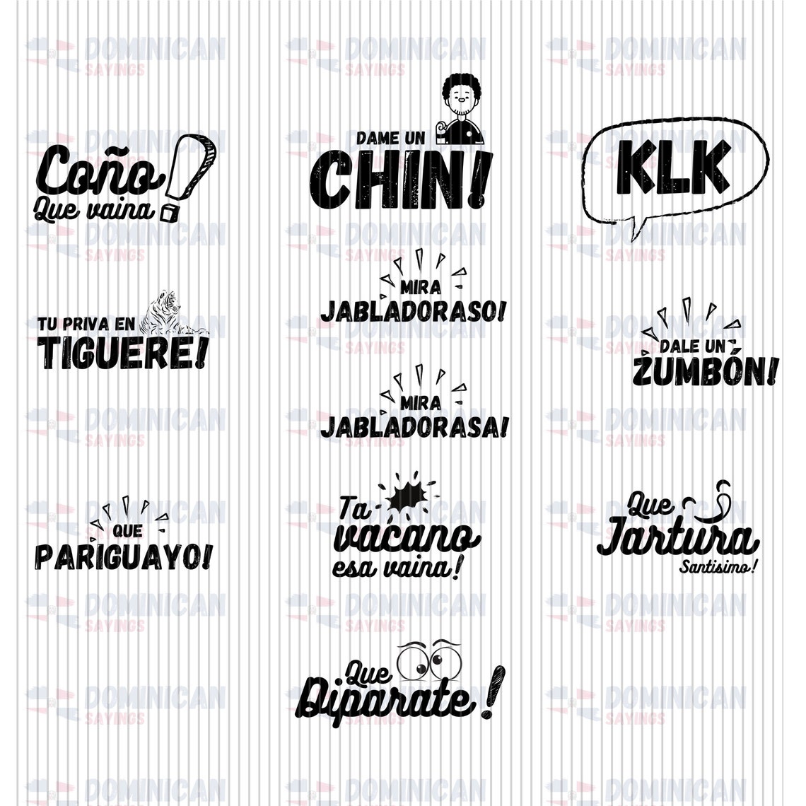 Dominican Sayings | PNG & SVG Files | Frases Dominicanas | Compatible ...
