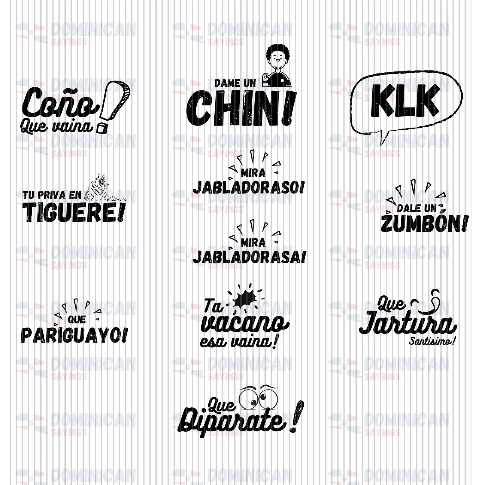 Dominican Sayings | PNG & SVG Files | Frases Dominicanas | Compatible ...