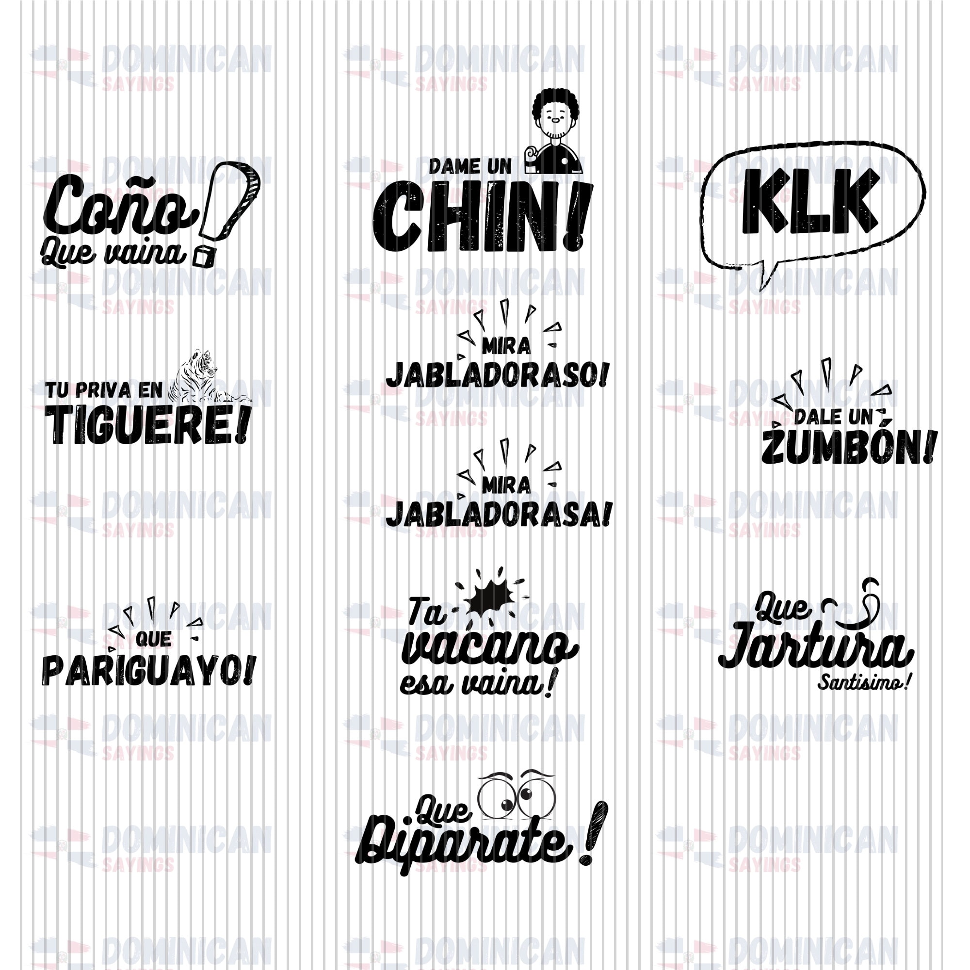 Dominican Sayings | PNG & SVG Files | Frases Dominicanas | Compatible ...
