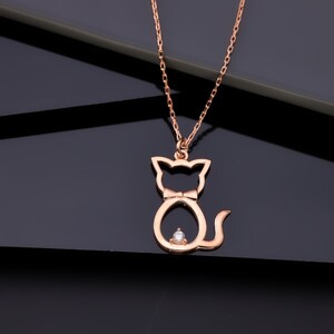 925 Silver Cat Necklace: Handmade Kitten Jewelry - Etsy