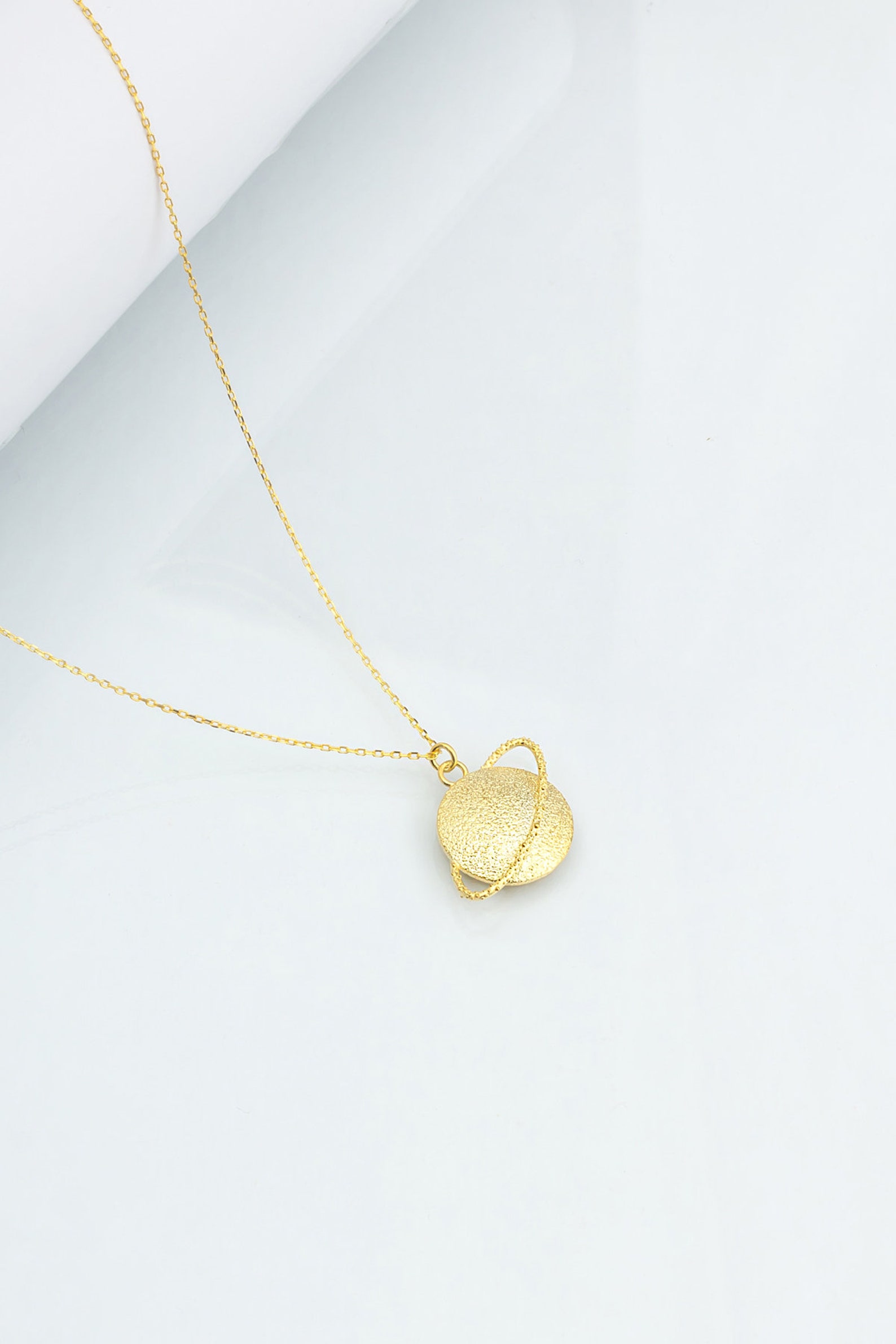 Sterling Silver Saturn Necklace: Handmade Planet Pendant - Etsy