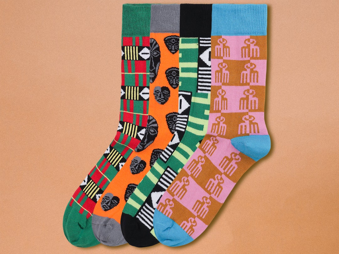 TALES BY MOONLIGHT | African Print Socks Set, Kwanzaa Knitted Socks ...