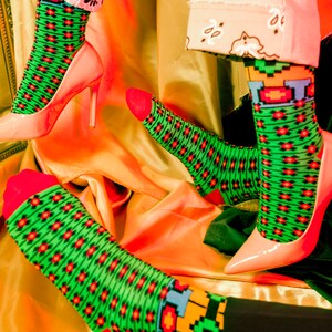 TENGA | African Print Socks, Kwanzaa Socks, Bright Color Afro Art Print ...