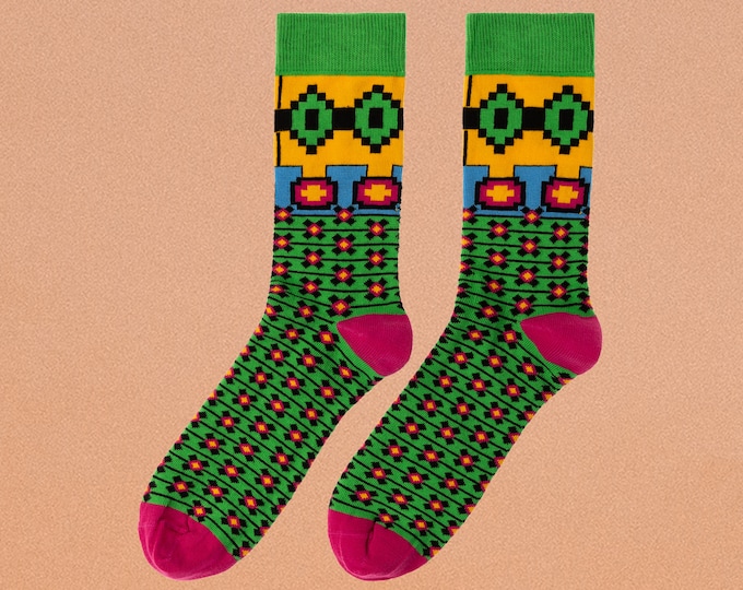 TENGA African Print Socks, Kwanzaa Socks, Bright Color Afro Art Print ...