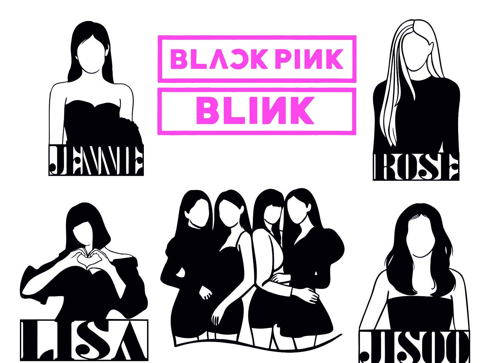 Blackpink SVG Bundle Cut File Template Stencil - Etsy Denmark