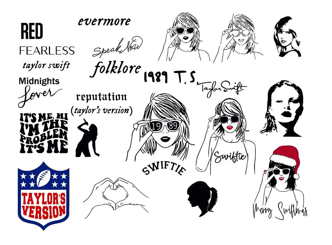 Taylor / Pop Singer /clipart Big Bundle Silhouettes / Great - Etsy