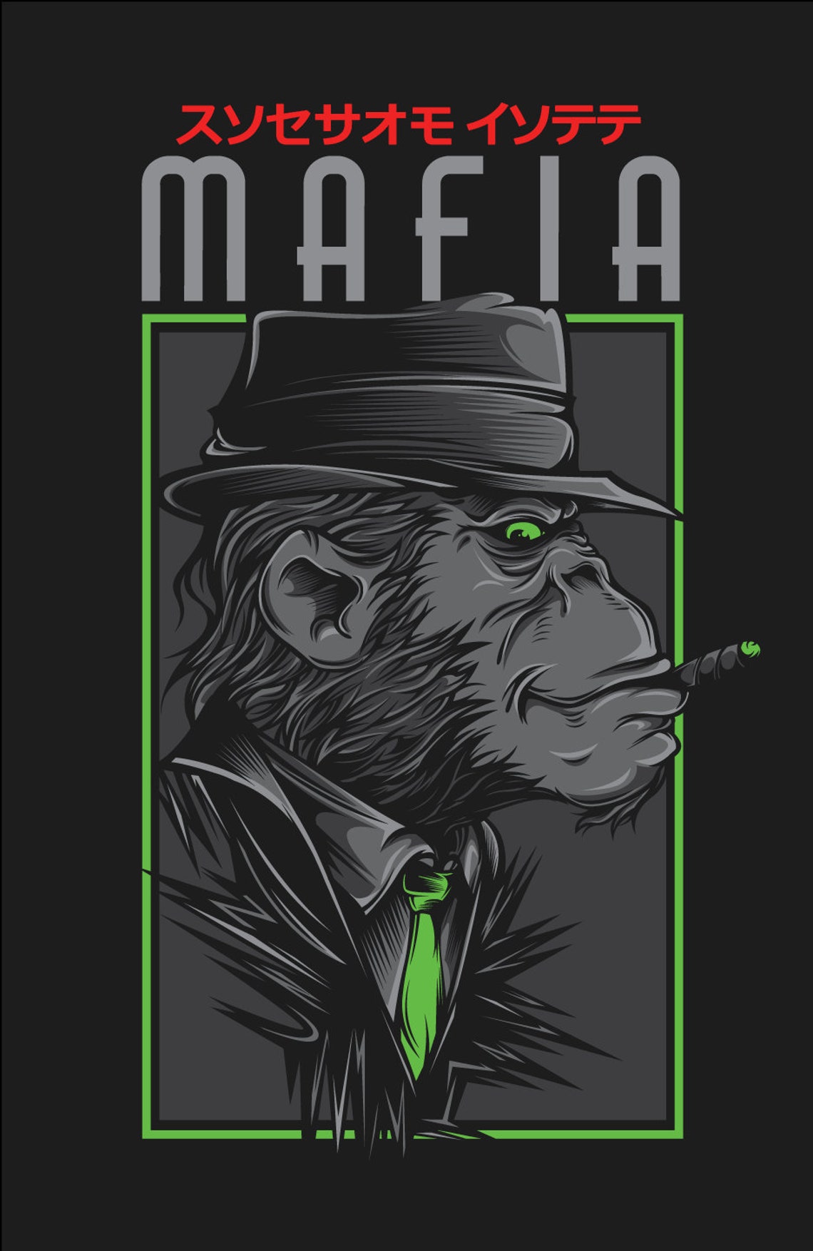 Monkey MAFIA Design - T-shirt, Poster, Sticker, Wall Decor INSTANT ...