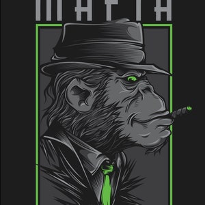Monkey MAFIA Design - T-shirt, Poster, Sticker, Wall Decor INSTANT ...