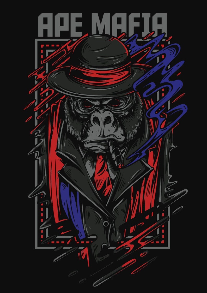Ape MAFIA Design - T-shirt, Poster, Sticker, Wall Decor -INSTANT ...