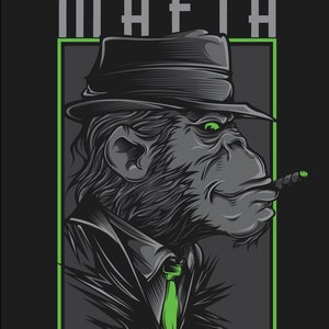 Monkey MAFIA Design - T-shirt, Poster, Sticker, Wall Decor INSTANT ...