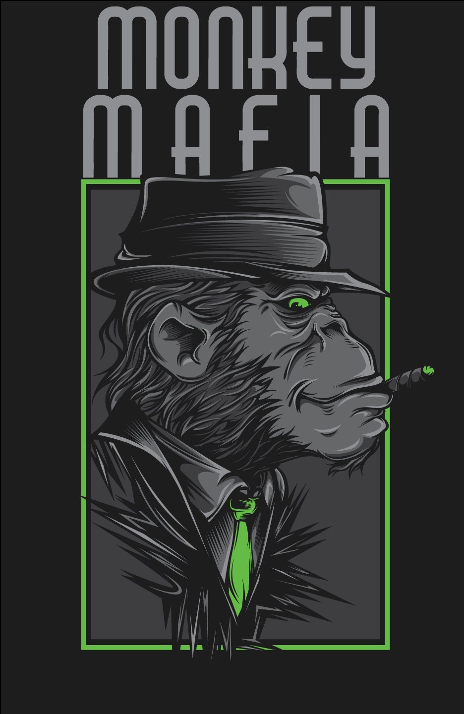 Monkey MAFIA Design - T-shirt, Poster, Sticker, Wall Decor INSTANT ...