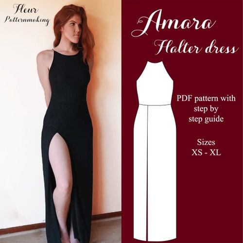 Cross Over Halter Neck Dress PDF Sewing Pattern Sizes XS-2XL - Etsy