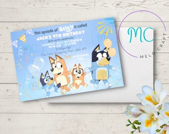 Bluey Printed Invitations - Etsy UK