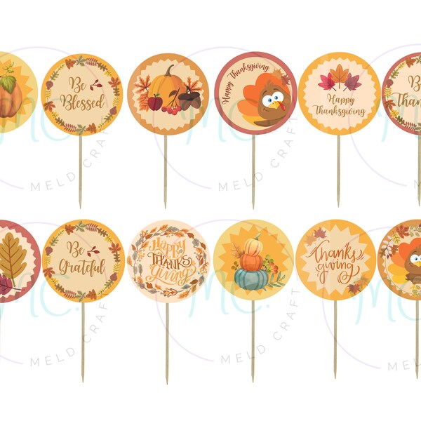 Fall Cupcake Toppers - Etsy