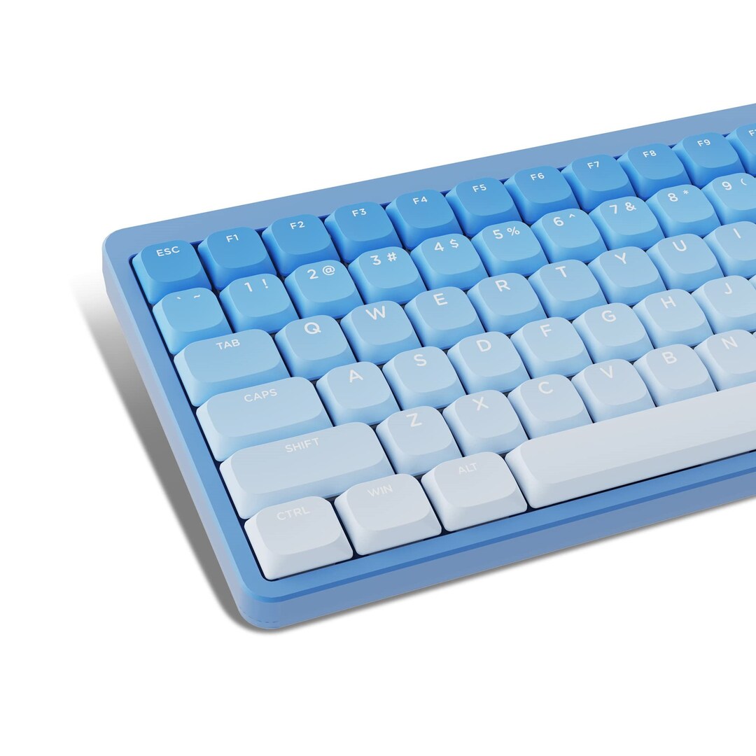 Low Profile Light Blue Keycaps Set Slim Keycap 137 Keyboard - Etsy
