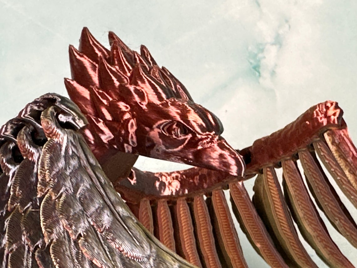 Fire Phoenix Dragon Flexible Figurine Articulated Sculpture - Etsy