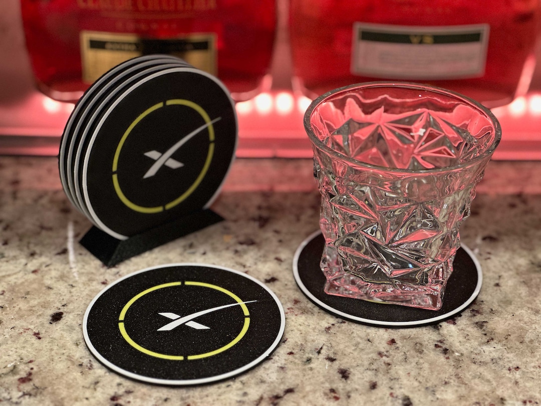Spacex Coasters With Stand (5pcs Set): Landing Barge Design - Etsy