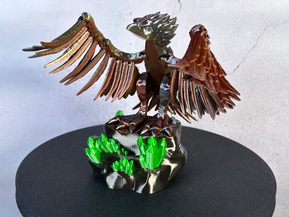 Fire Phoenix Dragon Flexible Figurine Articulated Sculpture - Etsy