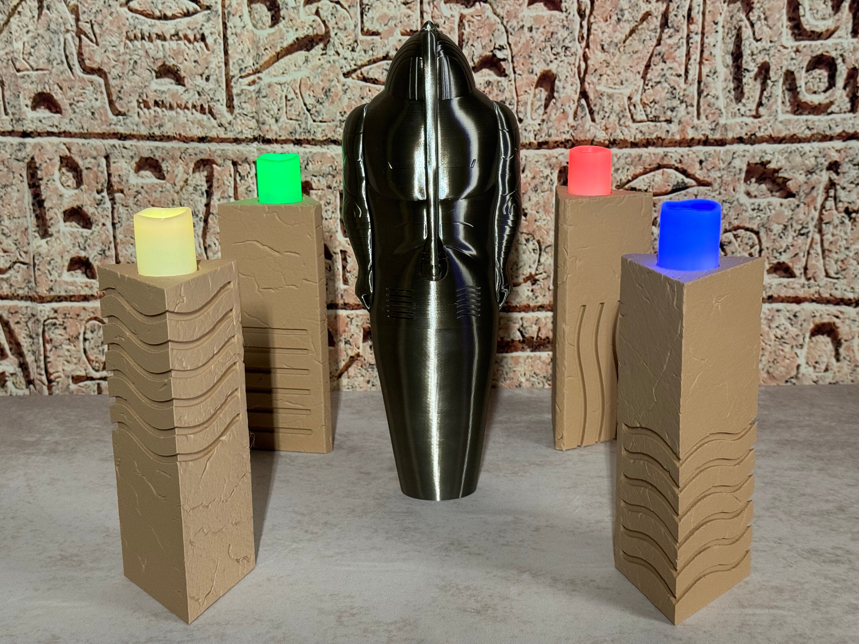 The Fifth / 5th Element Stones & Statue Movie Prop With LED Candle ...