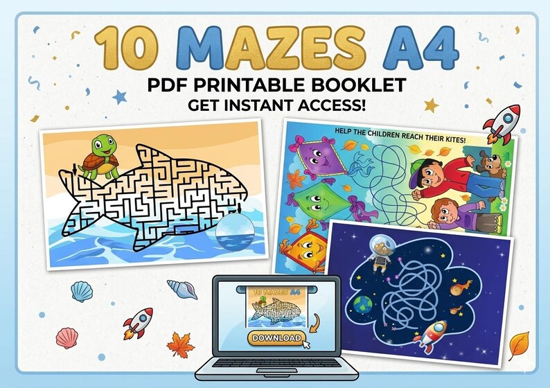 10 Printable Fairy Tale Mazes for Kids, Logic Games for Toddlers ...