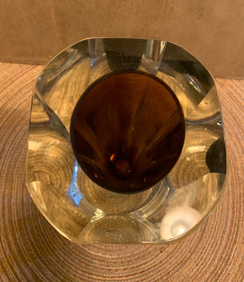 Vintage Faceted Murano Art Glass Solid Cranberry Vase - Etsy