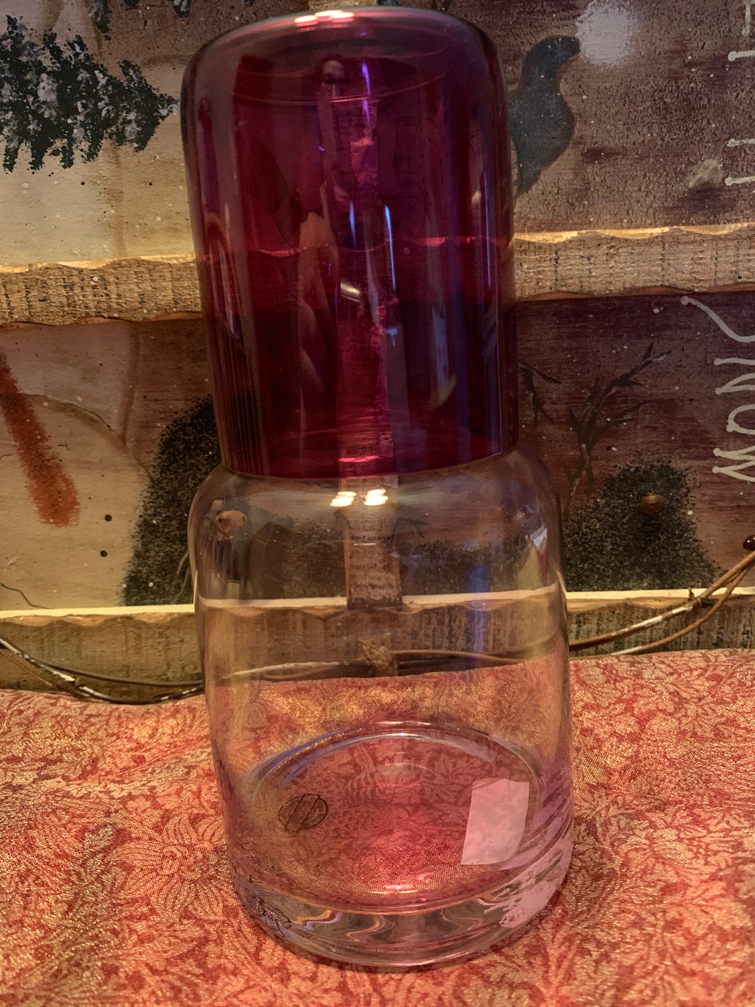 New Violet Glass Bedside Water Decanter - Etsy