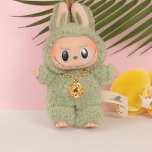 Labubu 18k Gold Chain Necklace With Zodiac Sign, Personalized Labubu ...