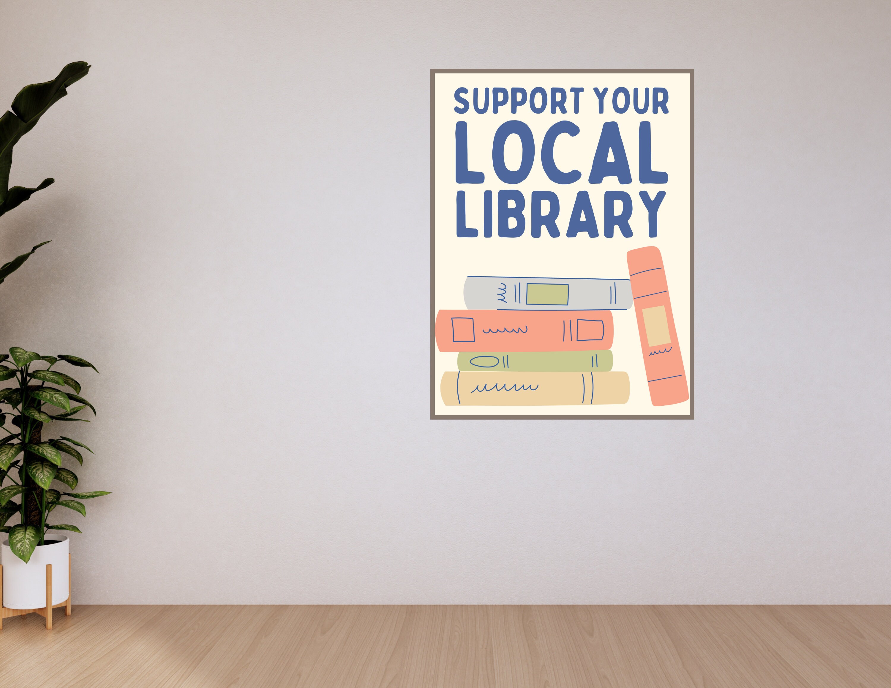 Support Your Local Library Poster Library Poster Bookish - Etsy