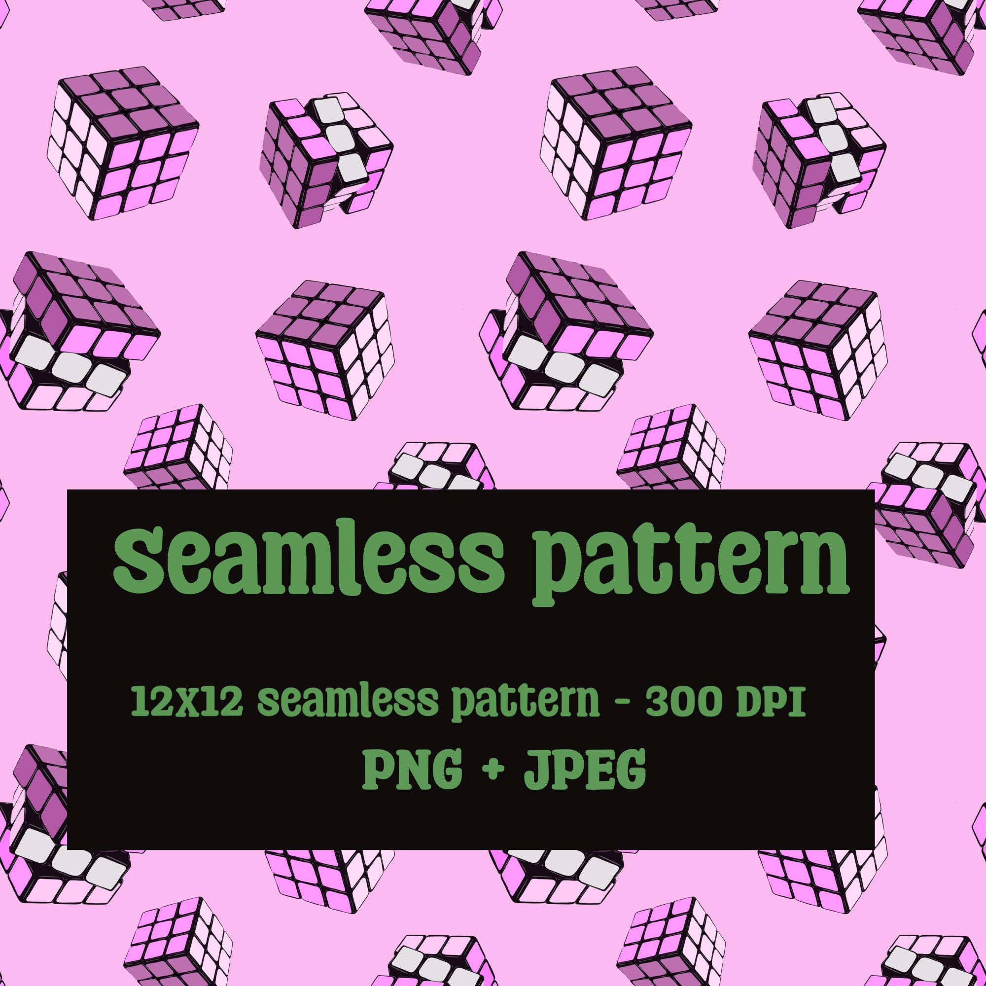 Pink Retro Rubik's Cube Digital Download Repeat Seamless - Etsy
