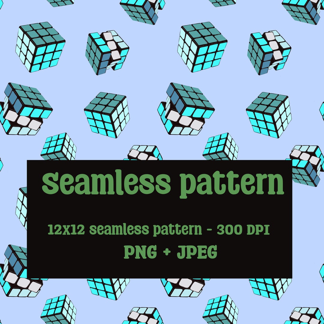 Retro Blue Rubik's Cube Digital Download Printable - Etsy