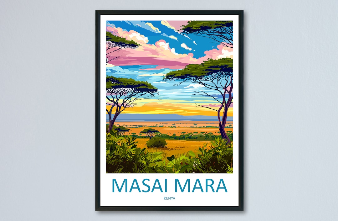 Masai Mara Travel Print Wall Art Masai Mara Wall Hanging Home Décor ...