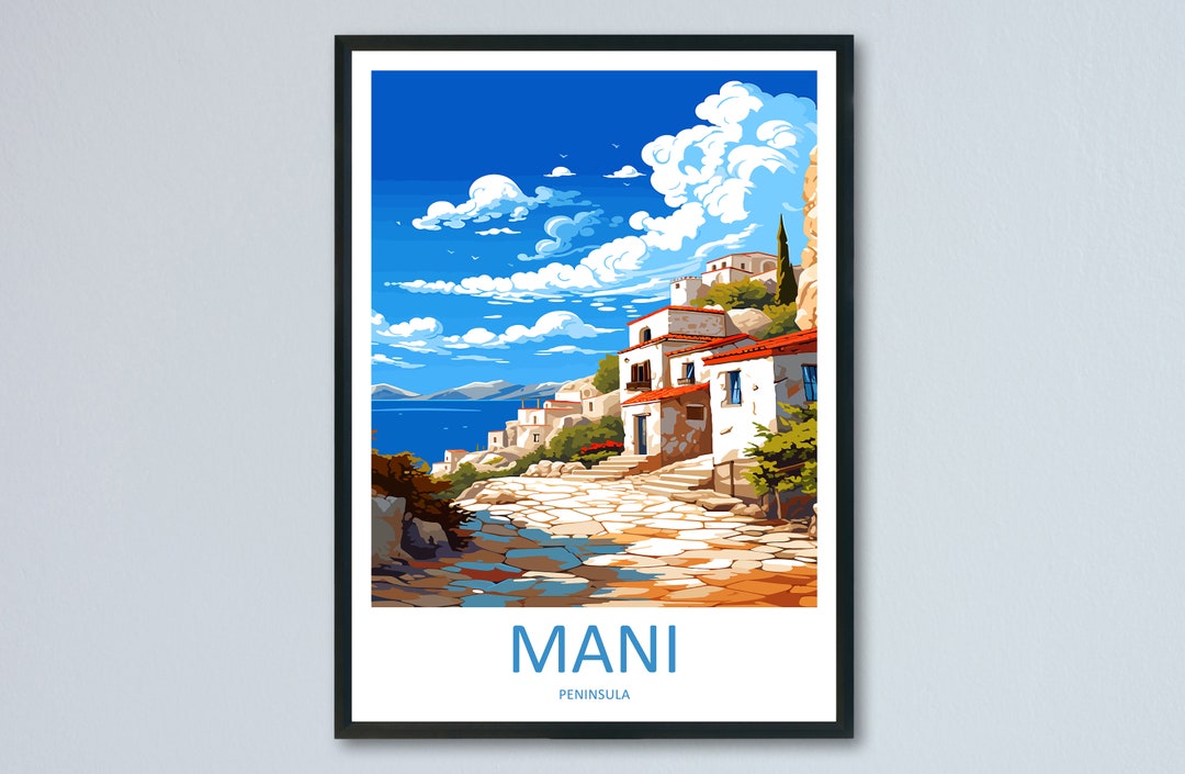 Mani Peninsula Travel Print Wall Art Mani Peninsula Wall Hanging Home ...
