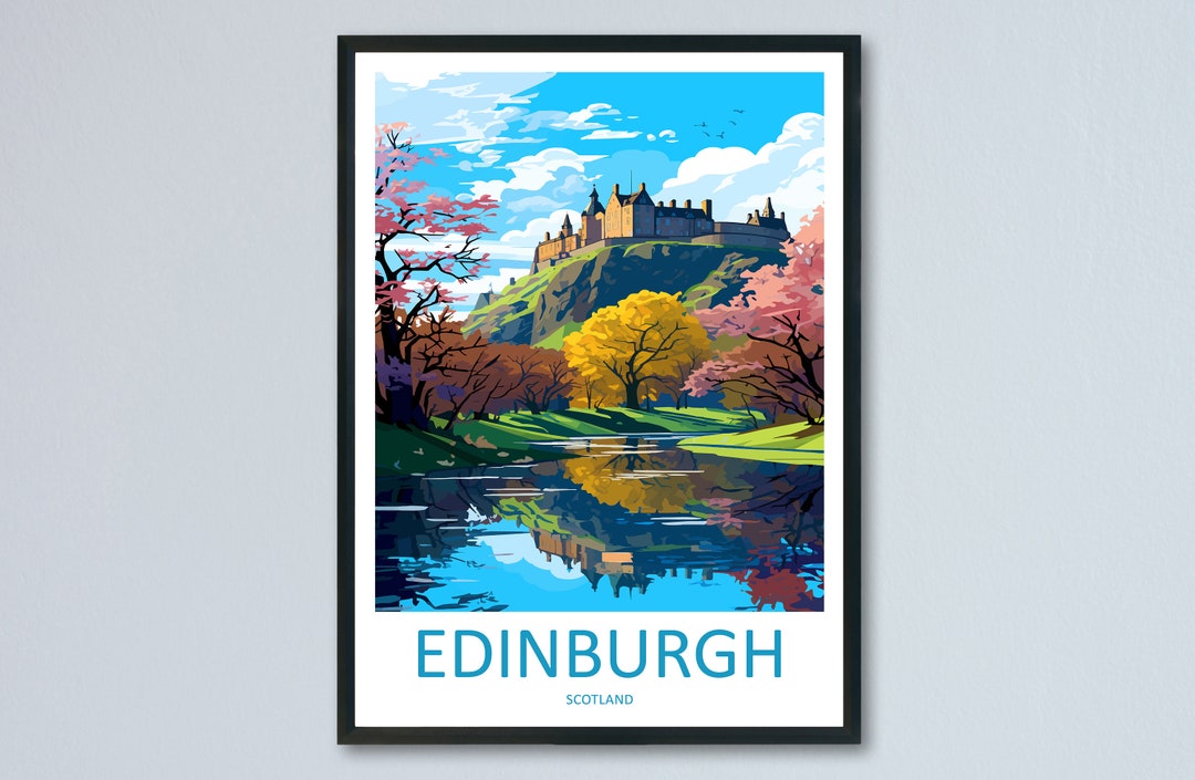 Edinburgh Cityscape Print Edinburgh Home Decor European City Art Print ...