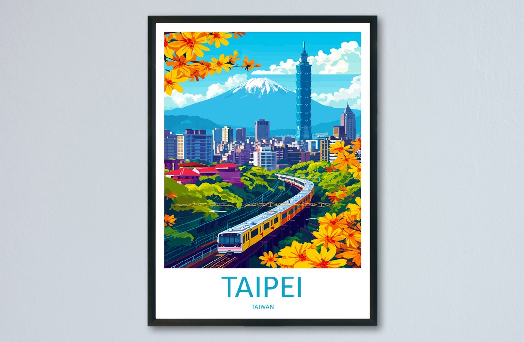 Taipei Travel Print Wall Art Taipei Wall Hanging Home Decoration Taipei ...