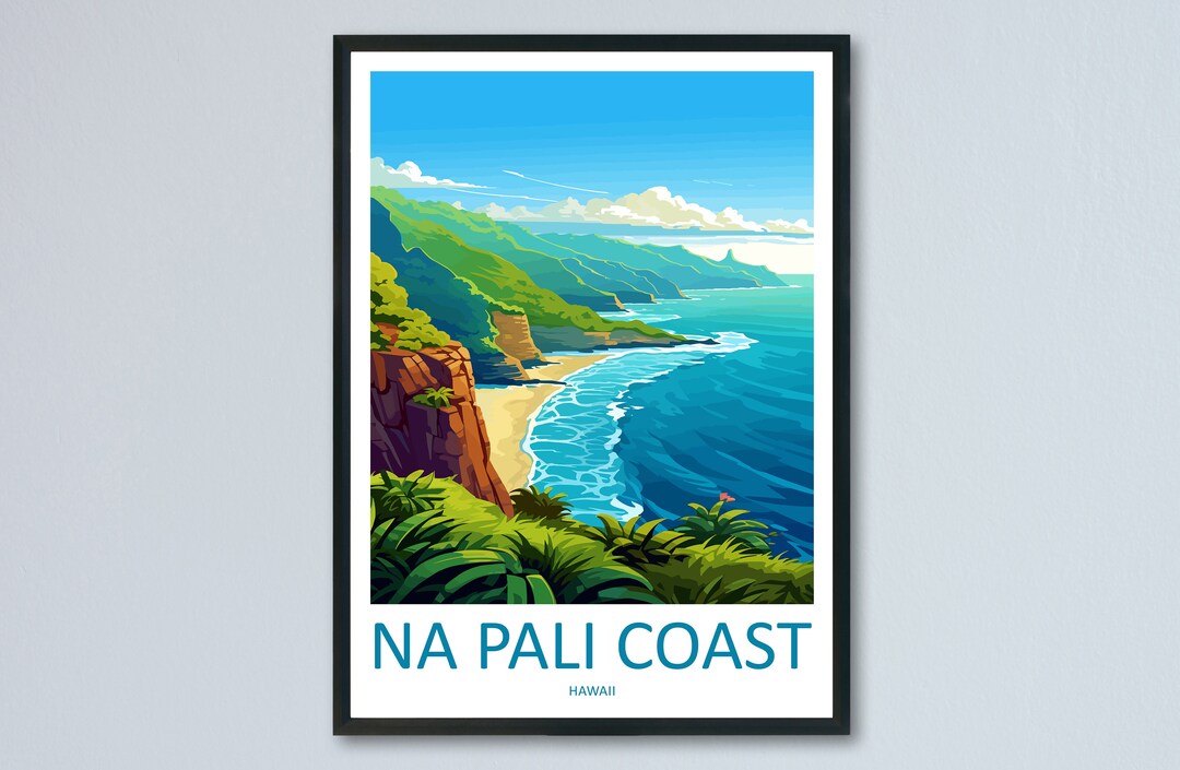 Na Pali Coast Travel Print Wall Art Na Pali Coast Wall Hanging Home ...