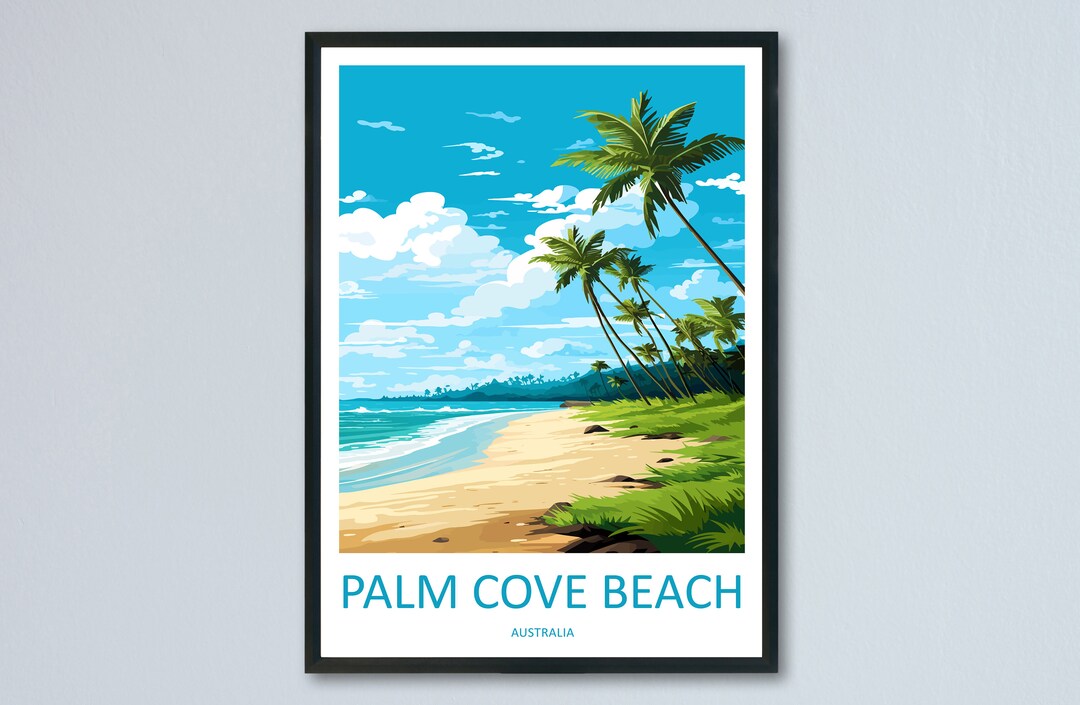 Palm Cove Beach Travel Print Wall Art Palm Cove Beach Wall Hanging Home ...