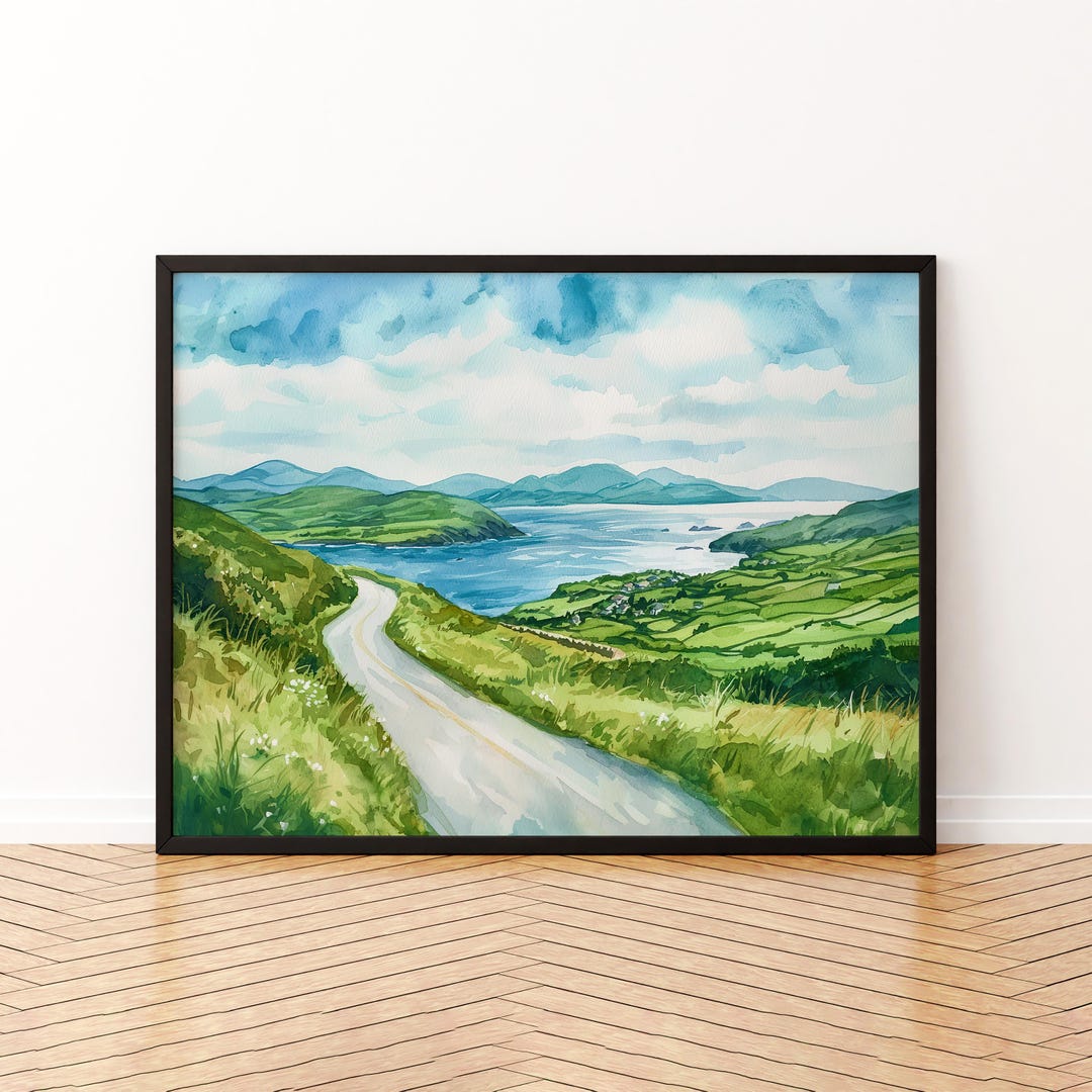 Ring of Kerry Watercolor Poster Wall Art Ring of Kerry Wall Hanging ...