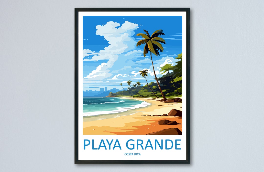 Playa Grande Travel Print Wall Art Playa Grande Wall Hanging Home Décor ...