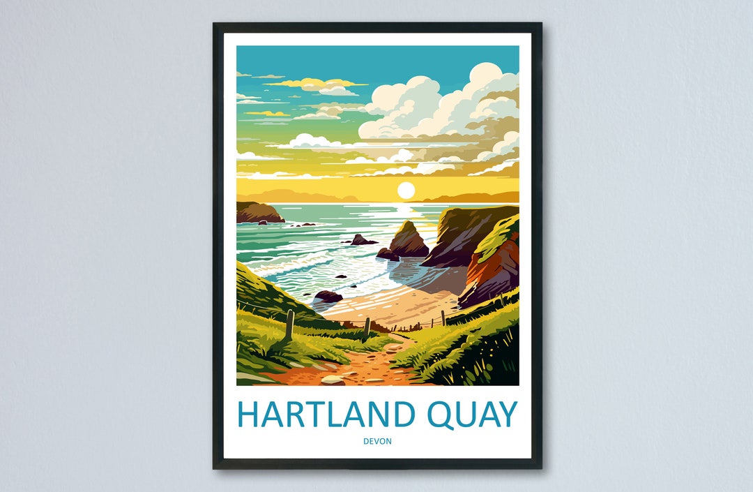 Hartland Quay Travel Print Wall Art Hartland Quay Wall Hanging Home ...