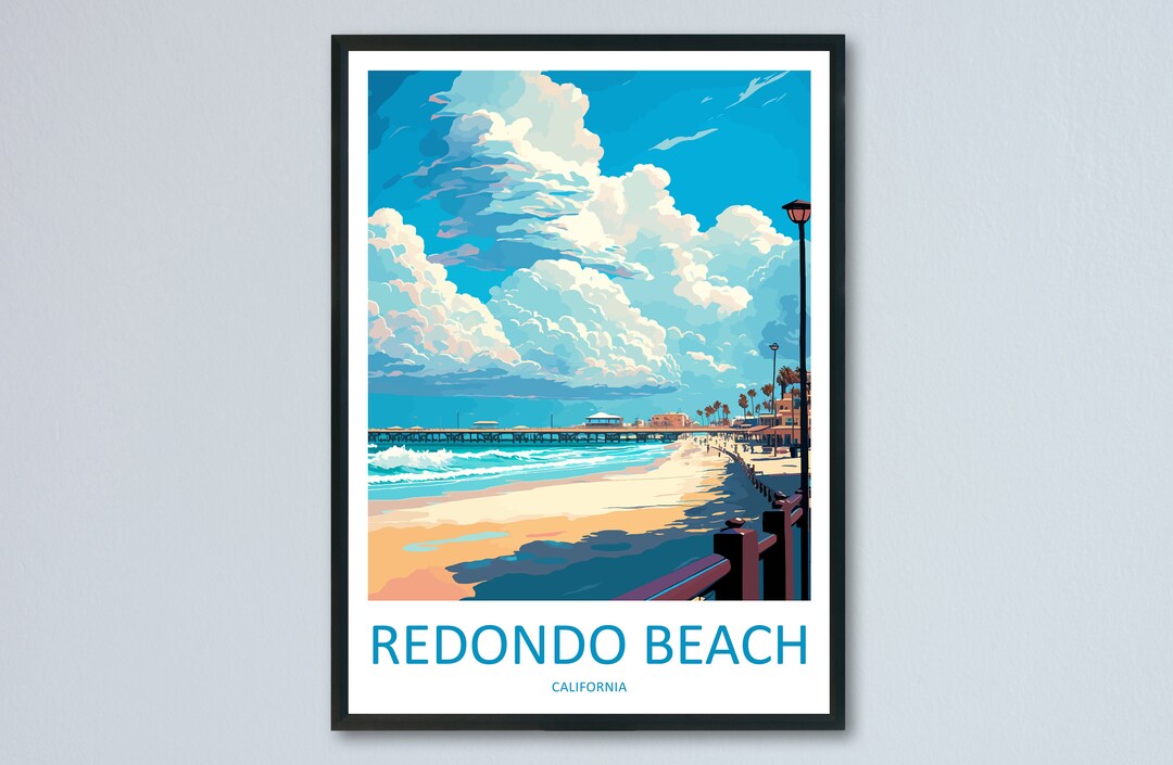 Redondo Beach Travel Print Wall Art Redondo Beach Wall Hanging Home ...