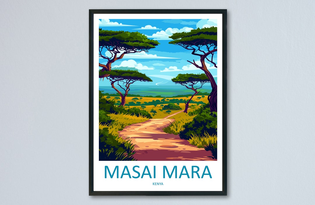 Masai Mara Travel Print Wall Art Masai Mara Wall Hanging Home Décor ...