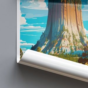 Devils Tower Print Devils Tower Home Décor Wyoming Art Print Devils ...
