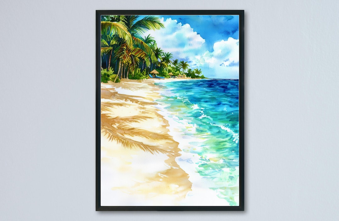 Cayman Islands Watercolor Poster Wall Art Cayman Islands Wall Hanging ...