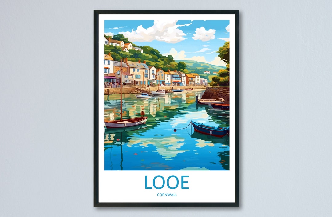 Looe Travel Print Wall Art Looe Wall Hanging Home Décor Looe Gift Art ...